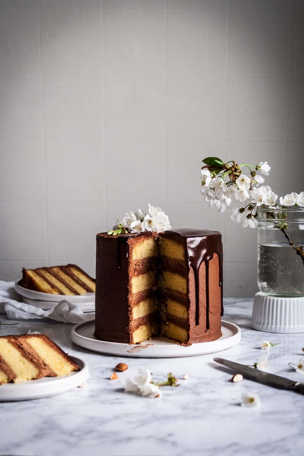 Marzipan Cake with Chocolate Buttercream - The Floured Table
