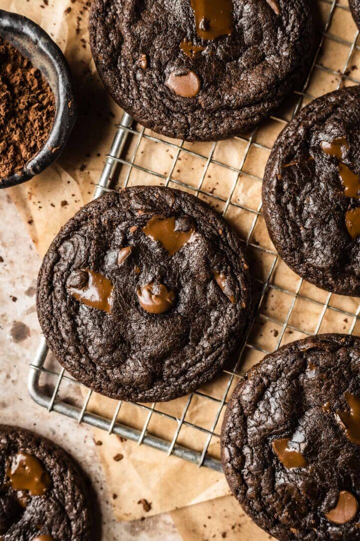 Fudgy Double Chocolate Cookies With Cocoa Powder - The Floured Table