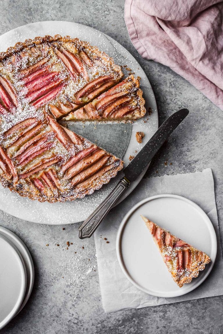 Rhubarb Frangipane Tart - The Floured Table
